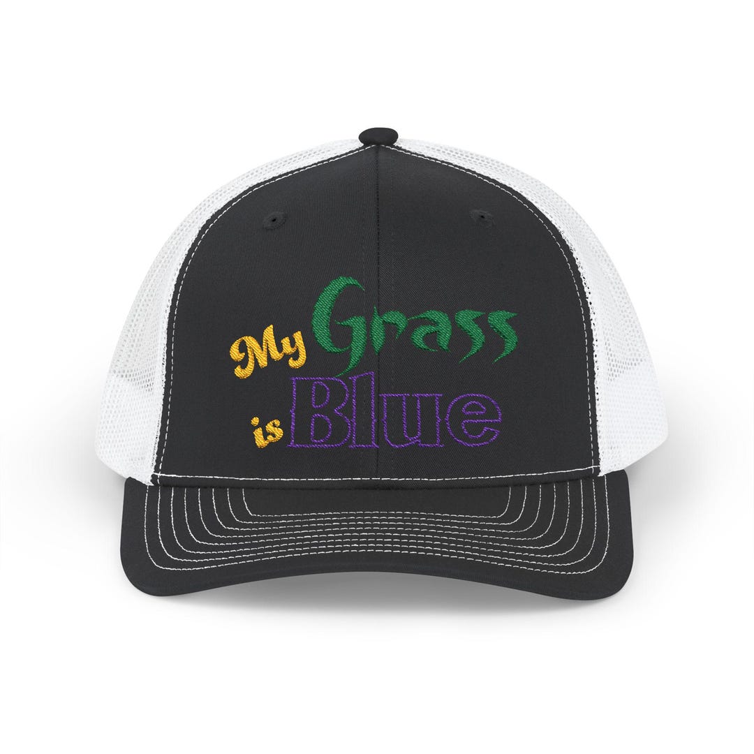 Snapback Trucker Cap - My Grass is Blue, Blue Grass Baseball Hat ...
