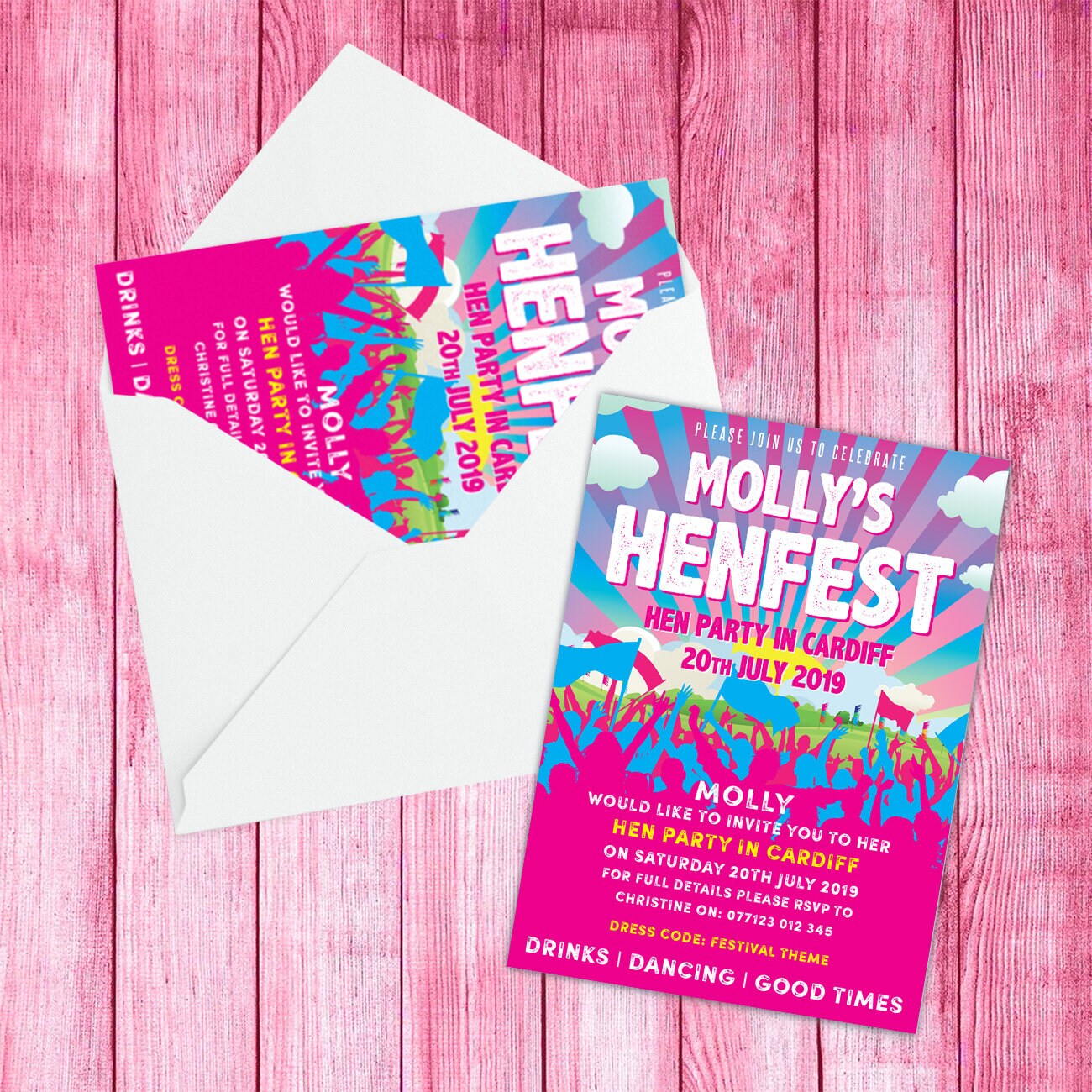 HEN FEST ® Festival Hen Party Invitations HENFEST | Etsy UK