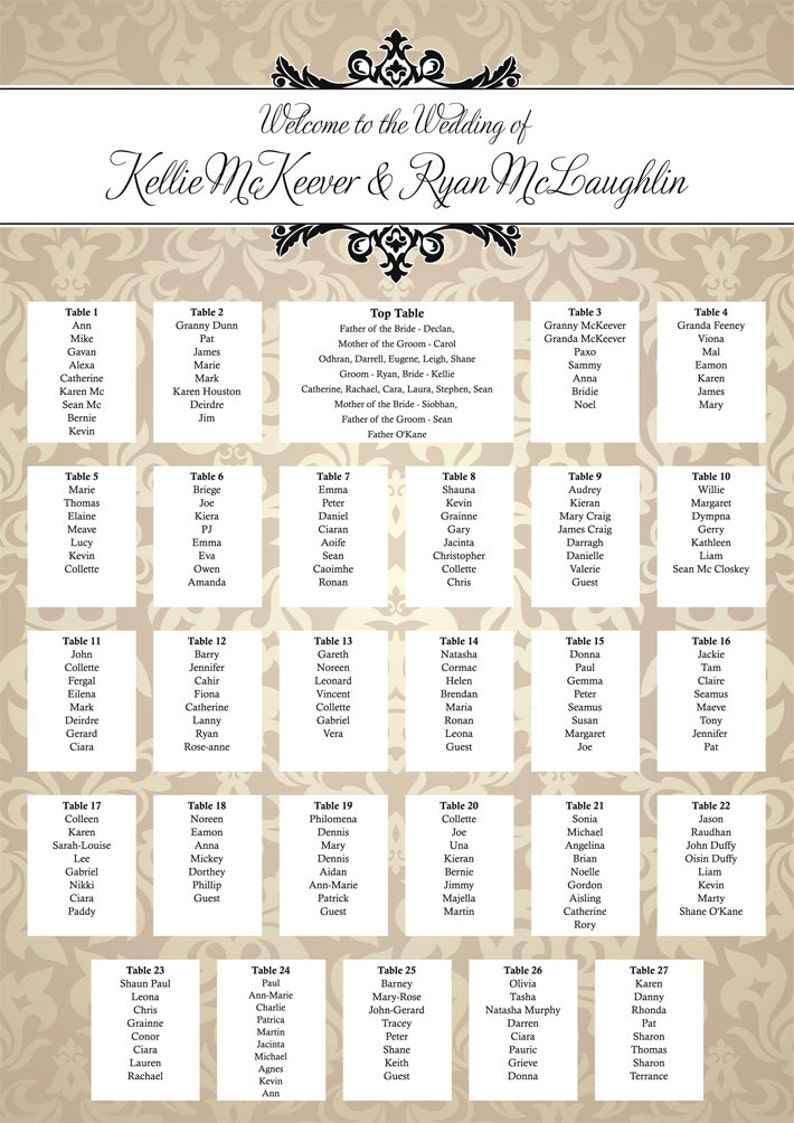 Wedding Table Plans | Etsy