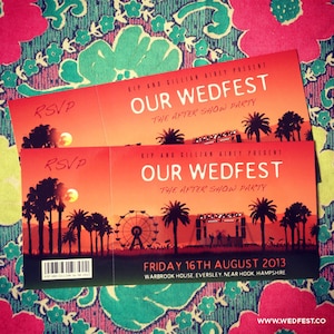 WEDFEST Festival Wedding Invitations (sample Pack) | Music Fest Wedding ...