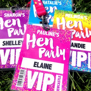 Personalised Festival Hen Do Party VIP Lanyard Passes ~ Hen Party VIP ...