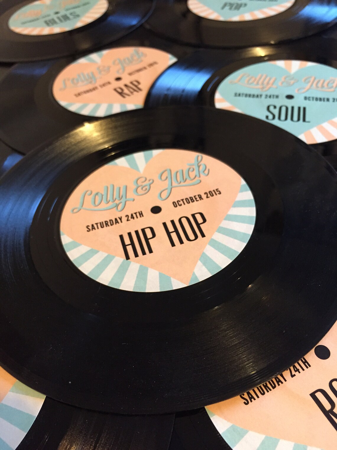 7″ Vinyl Record Wedding Table Names / Table Numbers (x 10) | Music ...