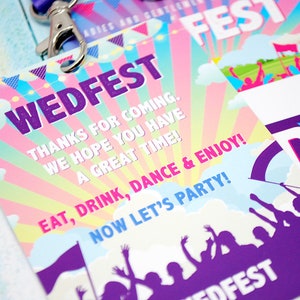 WEDFEST Festival Wedding VIP Pass Lanyards Favours - Festival Wedding ...