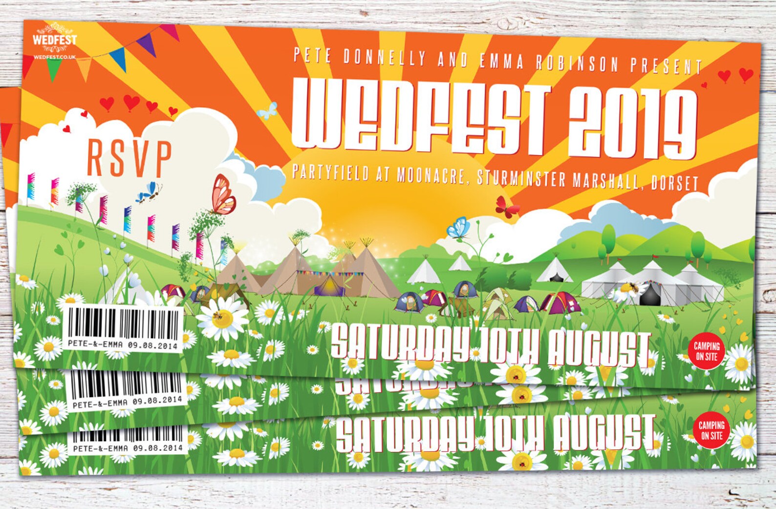 Festival Wedfest Wedding Invitations Music Festival Wedding | Etsy