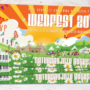 Festival Wedfest Wedding Invitations | Music Festival Wedding | Rock N ...