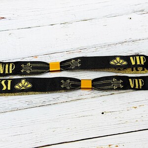 Black & Gold VIP Guest Wristbands - Gatsby - Art Deco - VIP Security ...