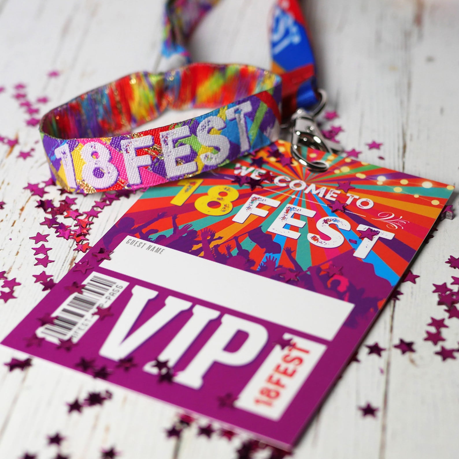 18FEST® 18th Birthday Party Festival VIP Pass Lanyards Favours - 18th ...
