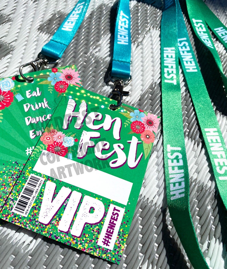 HENFEST ® green VIP Festival Hen Party Lanyard Pass Hen - Etsy UK