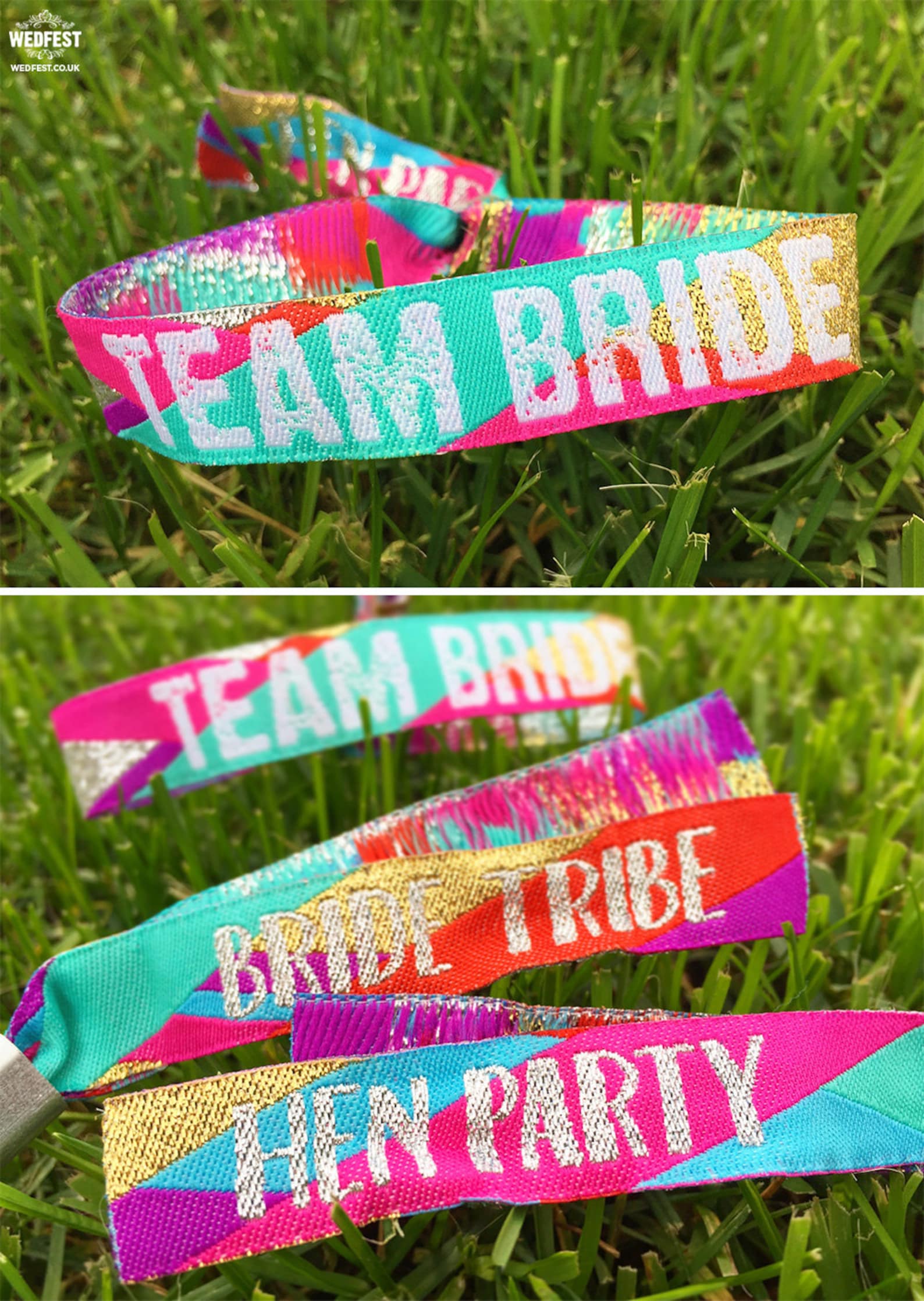 Team Bride multi-coloured Hen Party Wristbands Bride Tribe - Etsy