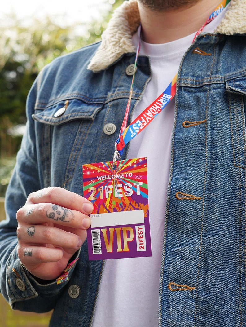 21FEST® 21st Birthday Party Festival VIP Pass Lanyards Favours - 21st ...