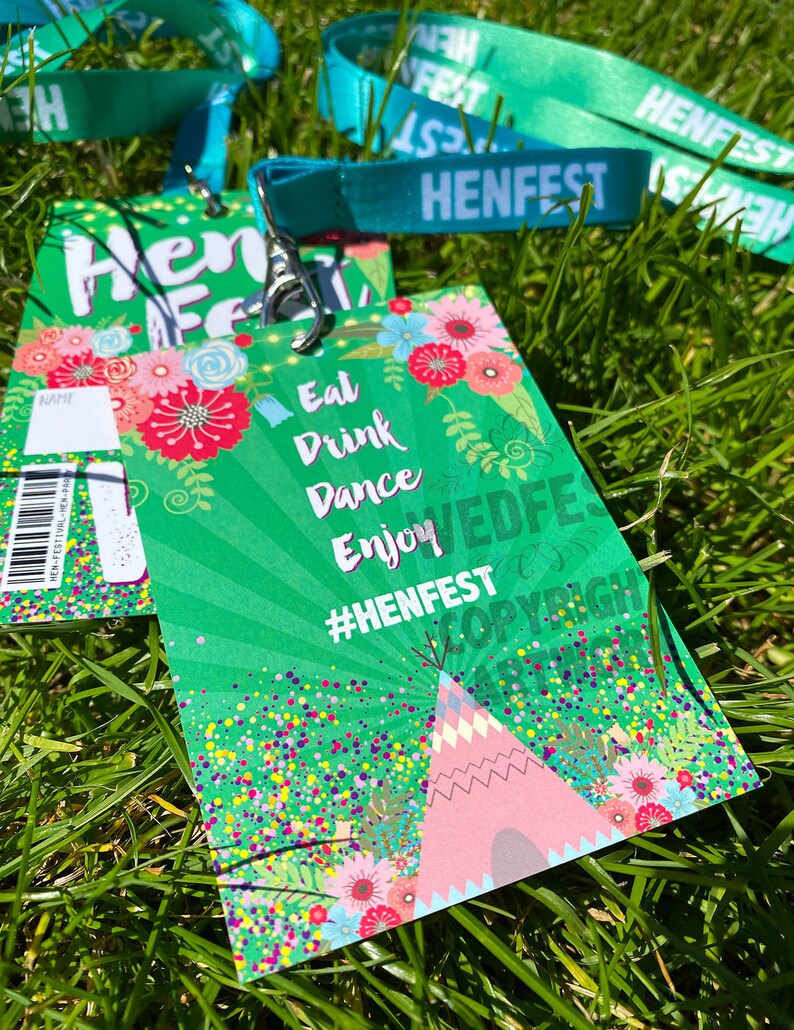 HENFEST ® green VIP Festival Hen Party Lanyard Pass Hen - Etsy UK