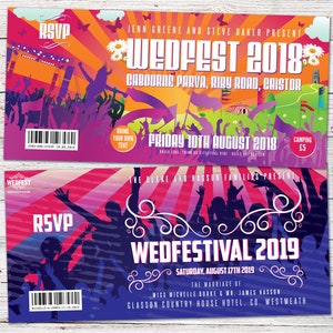 Festival Wedfest Wedding Invitations | Music Festival Wedding | Rock N ...