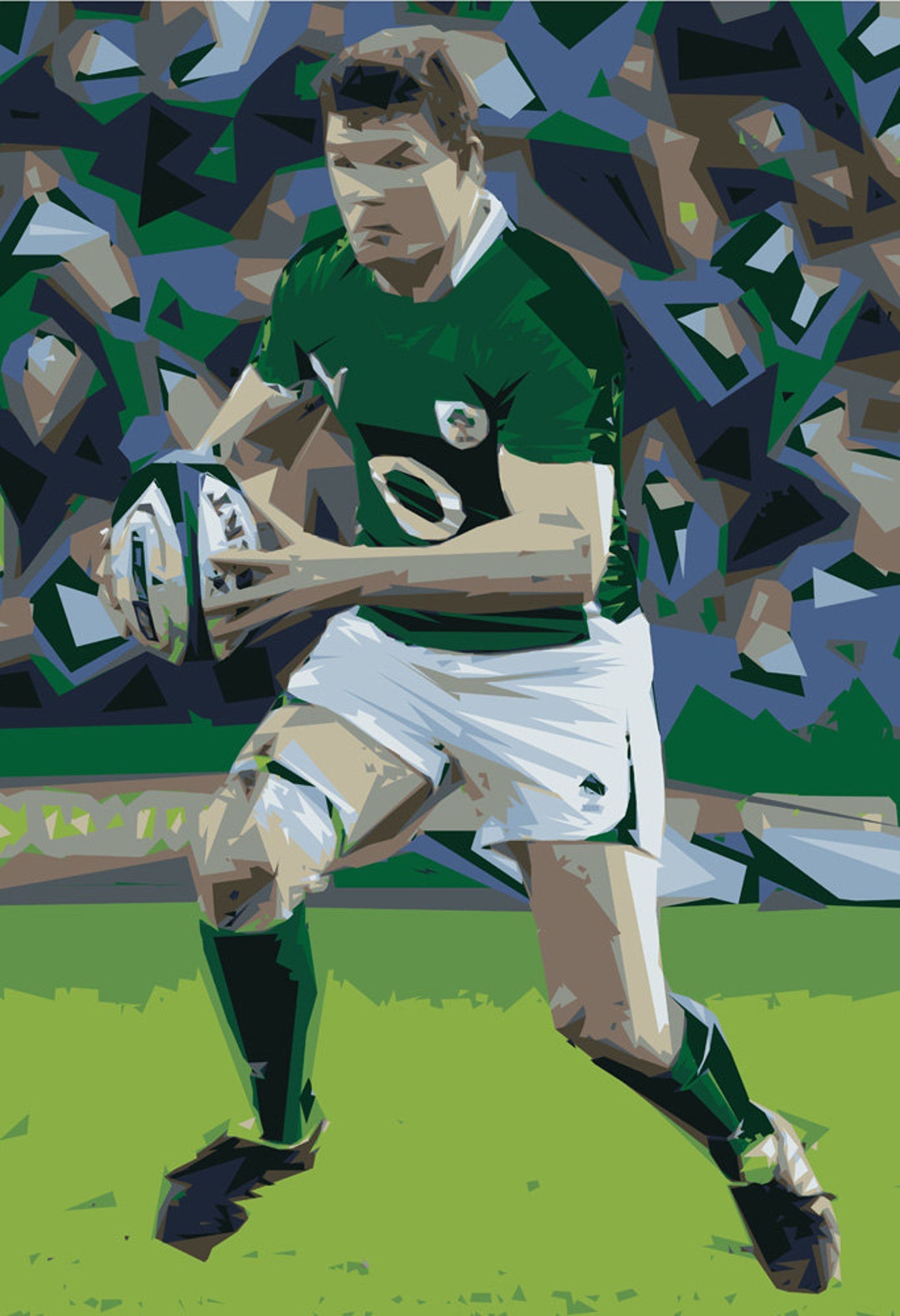 Irish Rugby Poster Irish Rugby Hero A2 Giclee Print Limited Edition ...