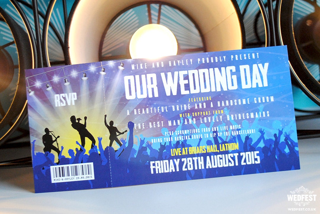 Gig Ticket Wedding Invitations sample Pack Concert / Gig / Ticketmaster ...