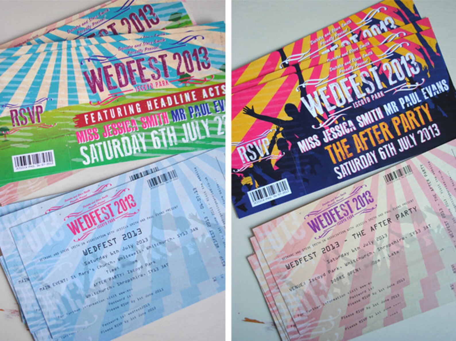 Wedfest Wedding Invites (samples) | Music Festival Wedding | Rock N ...