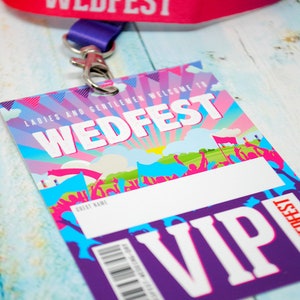 WEDFEST Festival Wedding VIP Pass Lanyards Favours - Festival Wedding ...