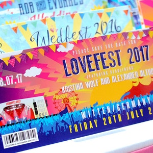 Wedfest Festival Wedding Invites (sample Pack) | Music Festival Wedding ...