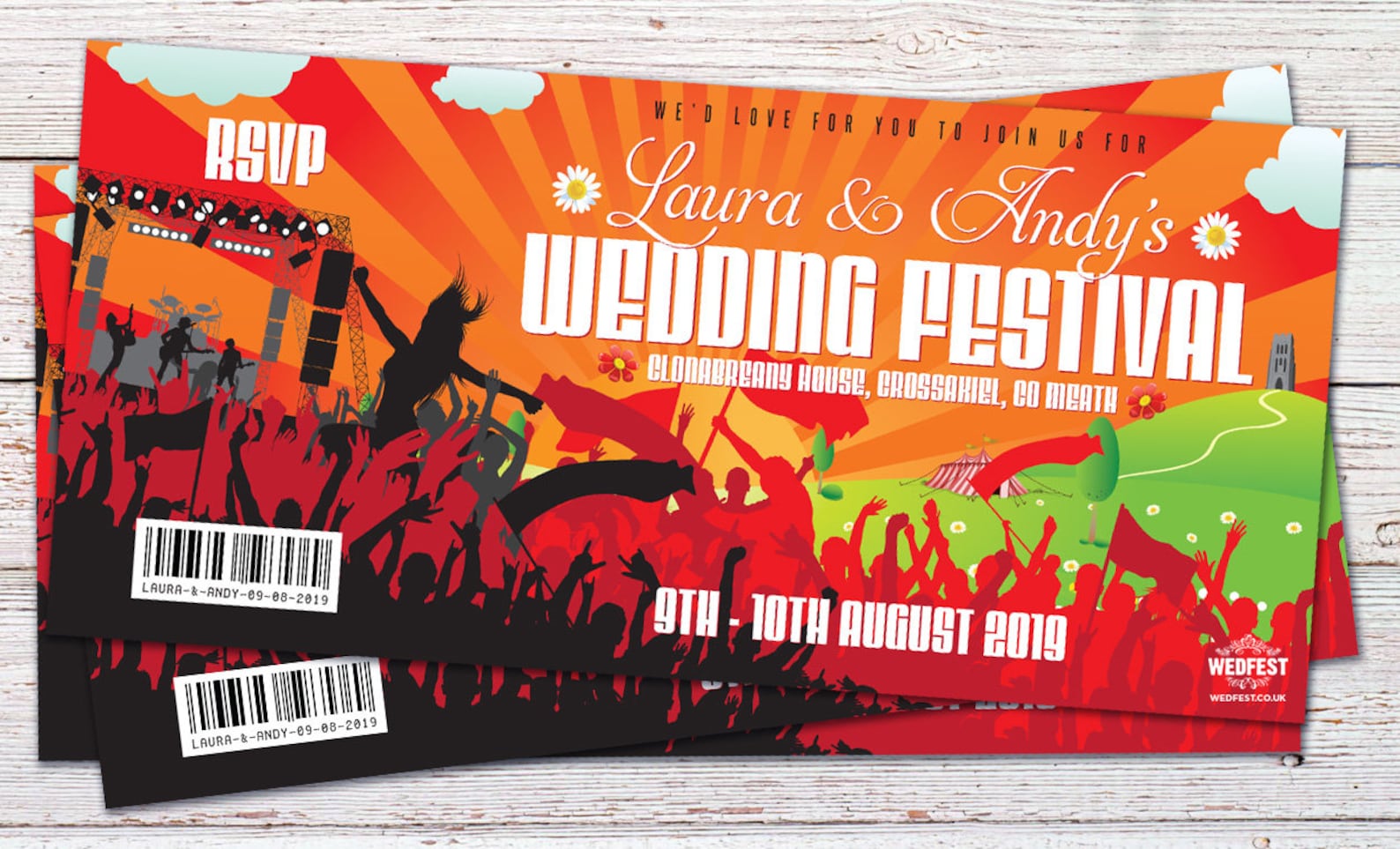 Festival Wedfest Wedding Invitations Music Festival Wedding | Etsy