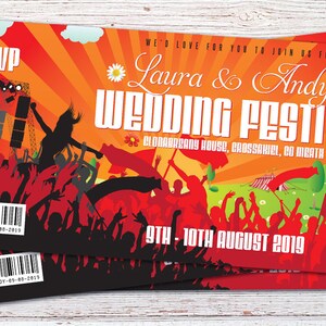 Festival Wedfest Wedding Invitations | Music Festival Wedding | Rock N ...
