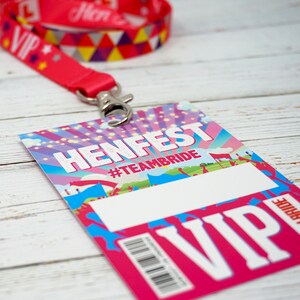 HENFEST ® Hen Party VIP Lanyard Passes ~ Hen Party VIP Cards ~ Hen Fest ...
