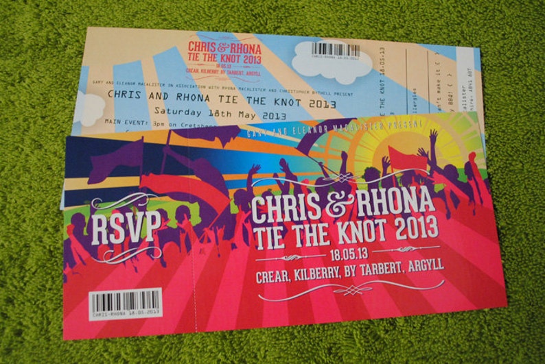 Concert Ticket Wedding Invitation sample pack wedfest | Etsy