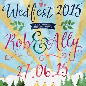 Watercolour Festival Wedding Invitations Watercolor Wedding Stationery ...