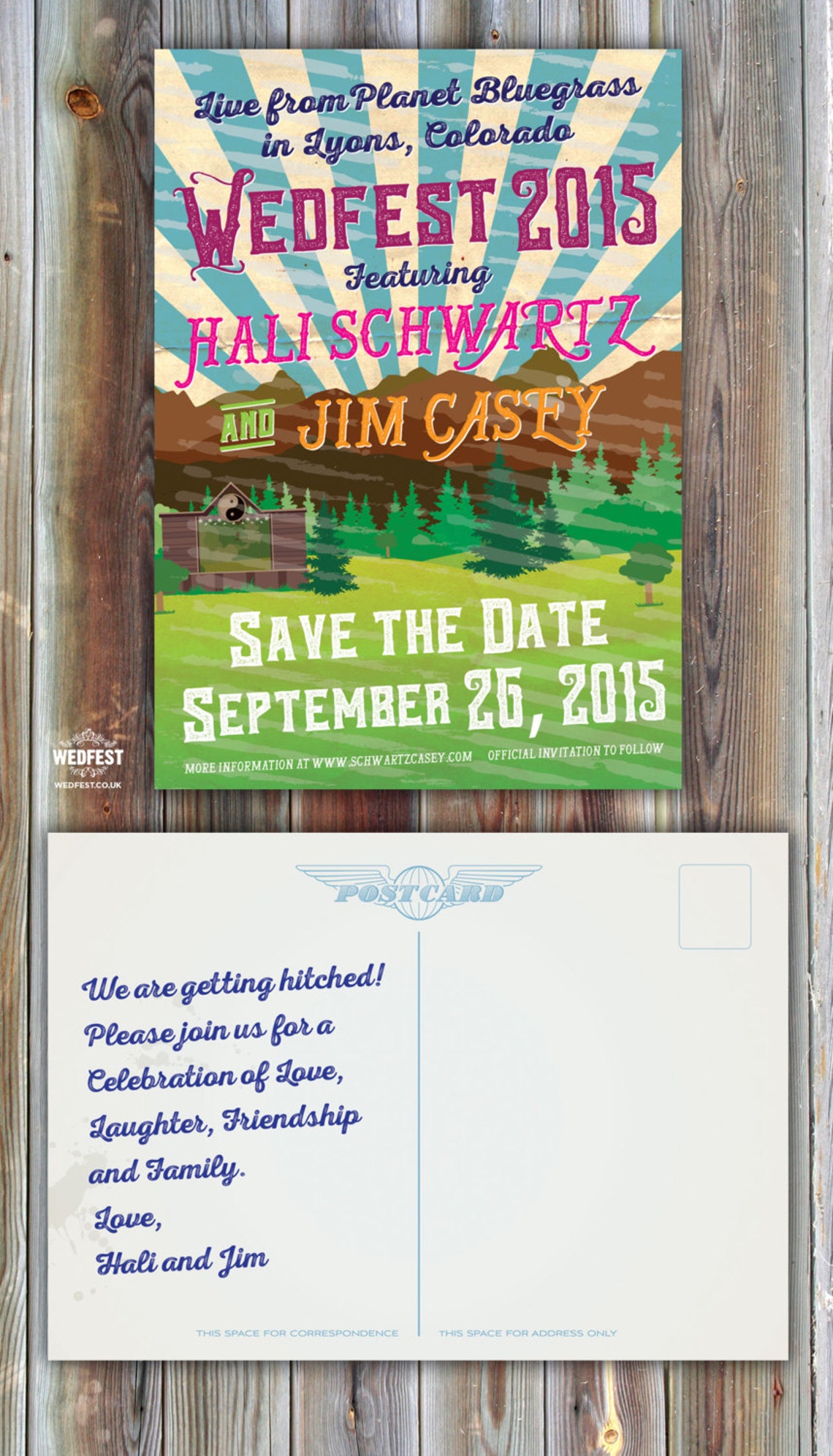 Wedfest Wedding Save the Date Music Festival Wedding Rock | Etsy