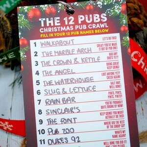 THE 12 PUBS Christmas Party Pub Crawl List VIP Lanyard Guides ...