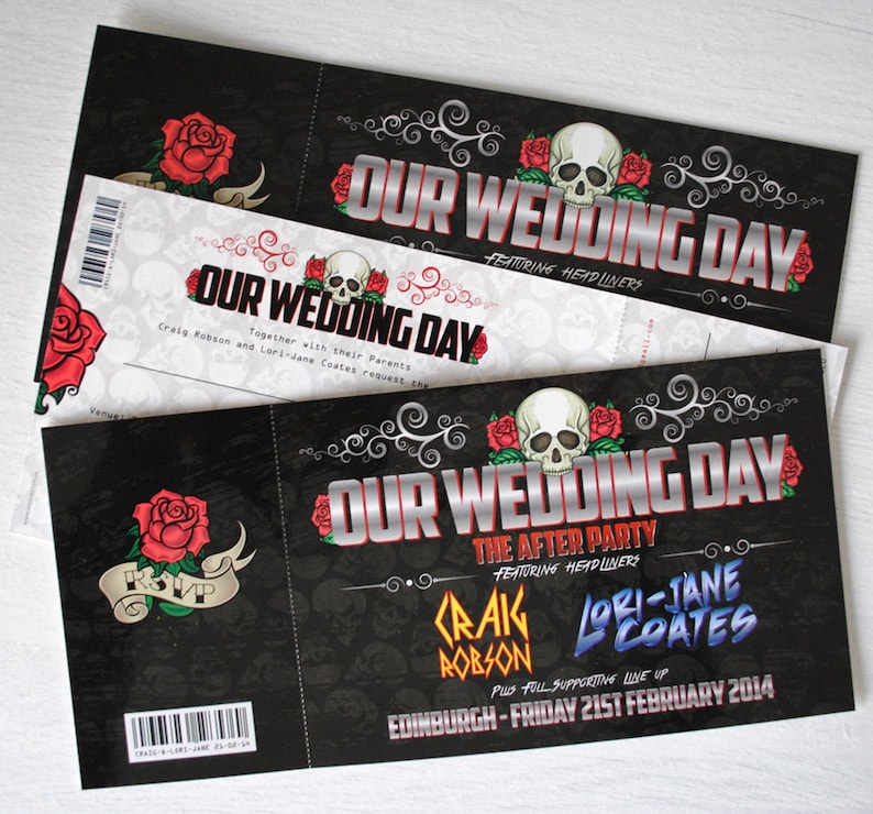 Rock Concert Wedding Invitations | Rock Music Festival Wedding | Rock N ...