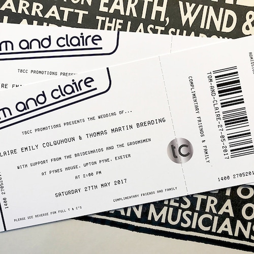 Personalised Rock Concert Gig Ticket Wedding Invite - Etsy