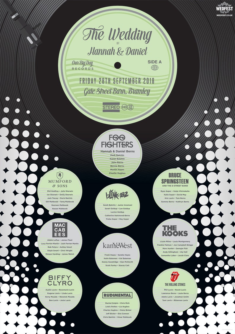 Vinyl Records Wedding Table Plan Retro Music Vinyls Wedding - Etsy UK