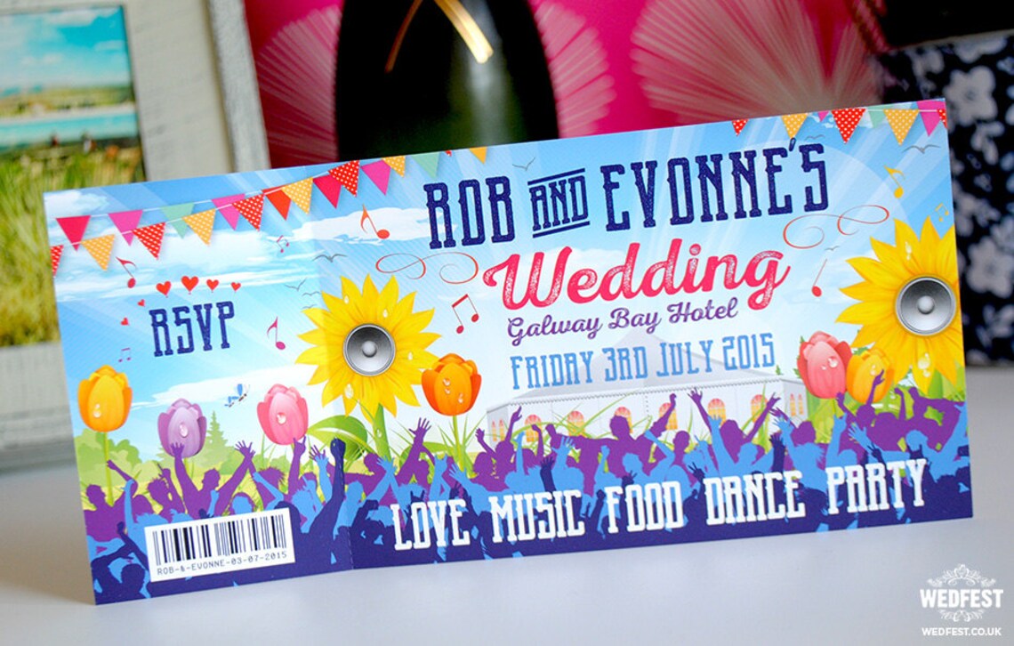 Wedfest Wedding Invites (samples) | Music Festival Wedding | Rock N ...