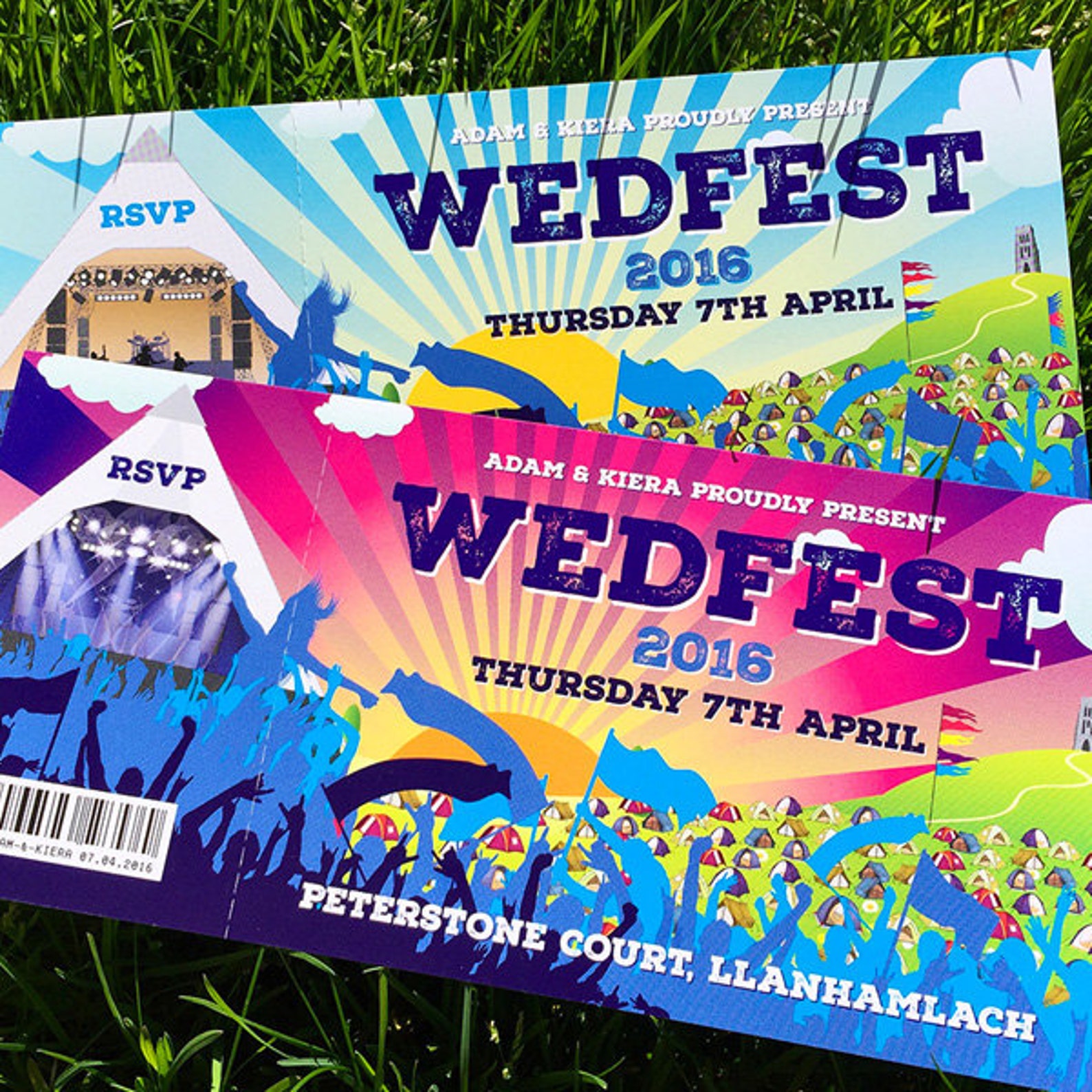 Wedfest Festival Wedding Invites (sample Pack) | Music Festival Wedding ...