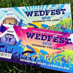 Wedfest Festival Wedding Invites (sample Pack) | Music Festival Wedding ...
