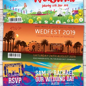 WEDFEST Festival Wedding Invitations (sample Pack) | Music Fest Wedding ...