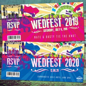 Festival Wedfest Wedding Invitations | Music Festival Wedding | Rock N ...