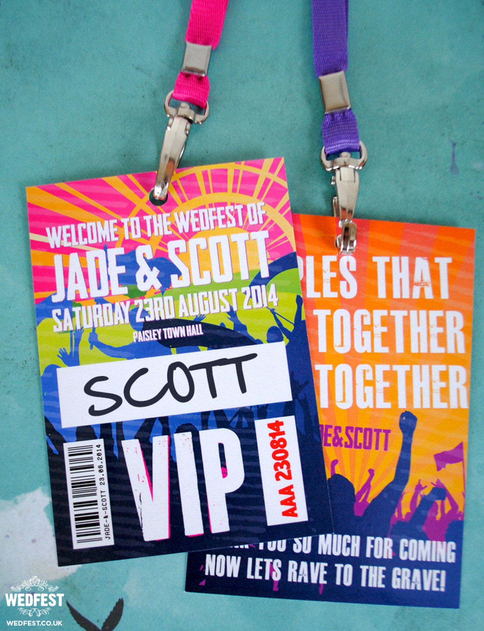 Festival Wedding VIP Programme Neck Lanyards samples - Etsy