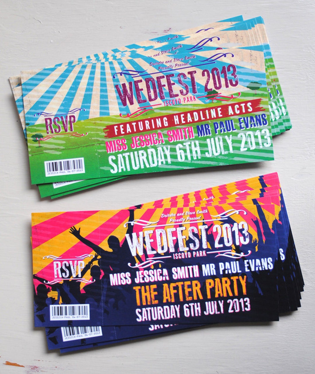 Wedfest Wedding Invites (samples) | Music Festival Wedding | Rock N ...