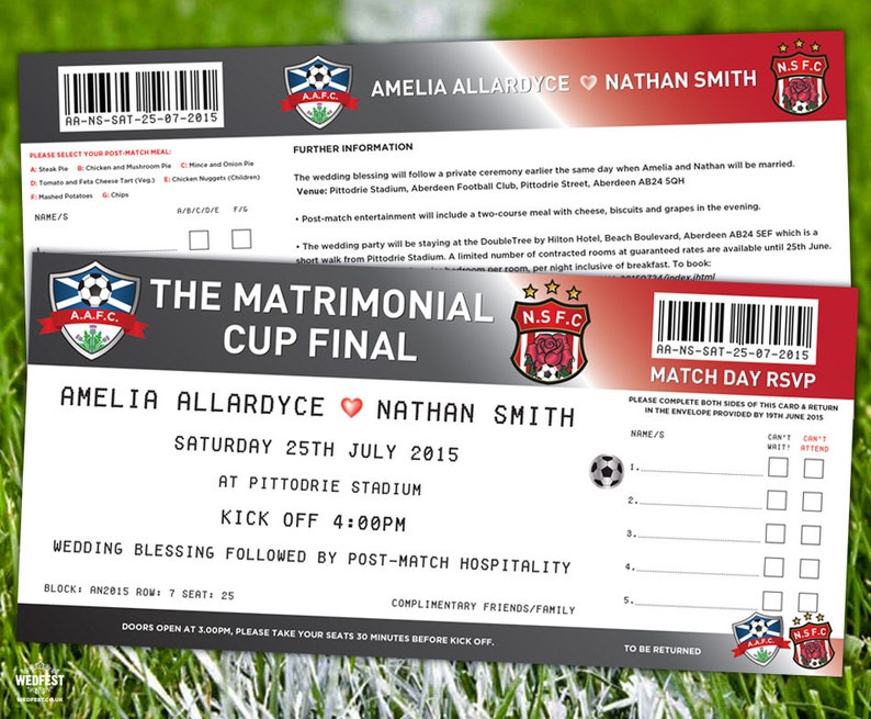 Football Ticket Wedding Invites sample pack Football Party | Etsy