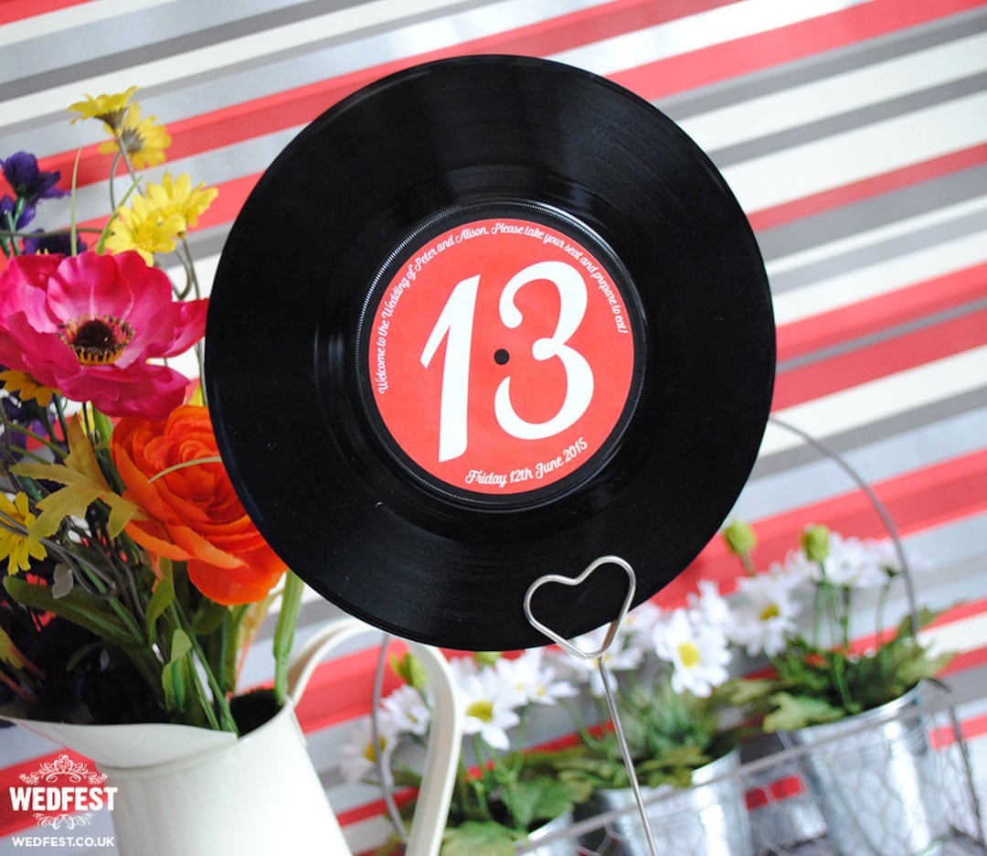 7″ Vinyl Record Wedding Table Names / Table Numbers (x 10) | Music ...