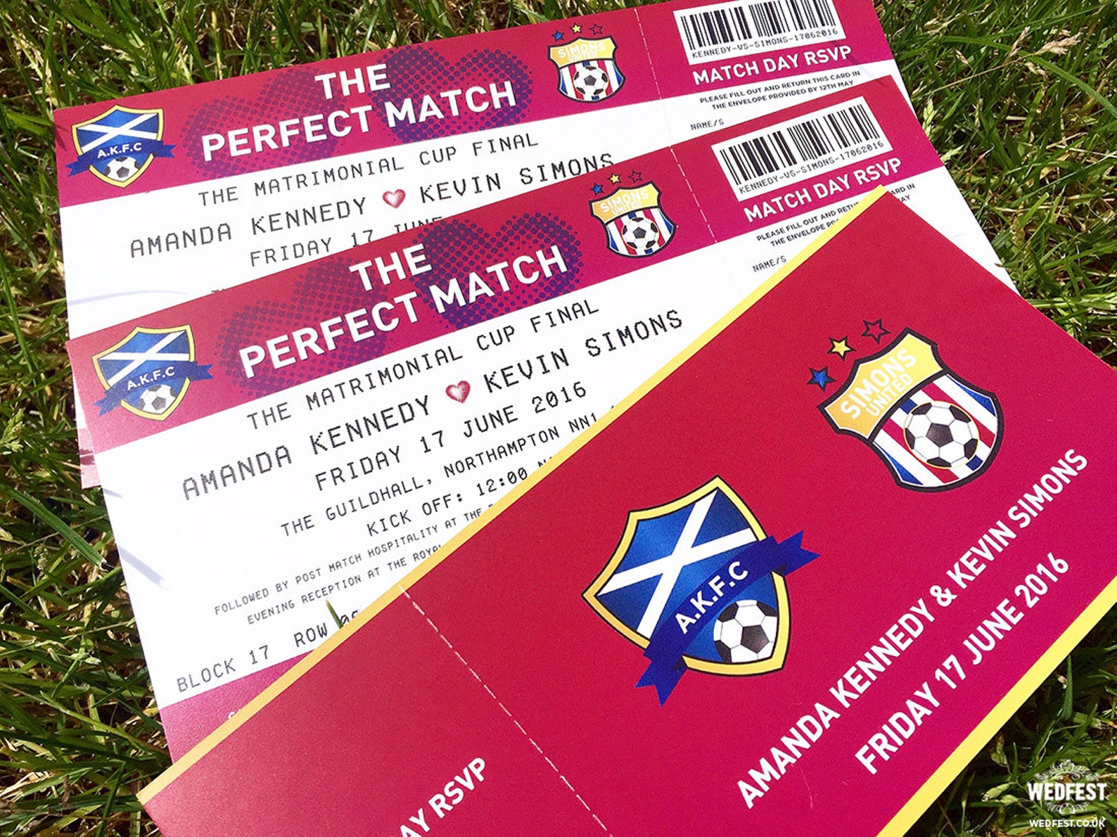 Football / Soccer Ticket Wedding Invitations (sample Pack) Football ...