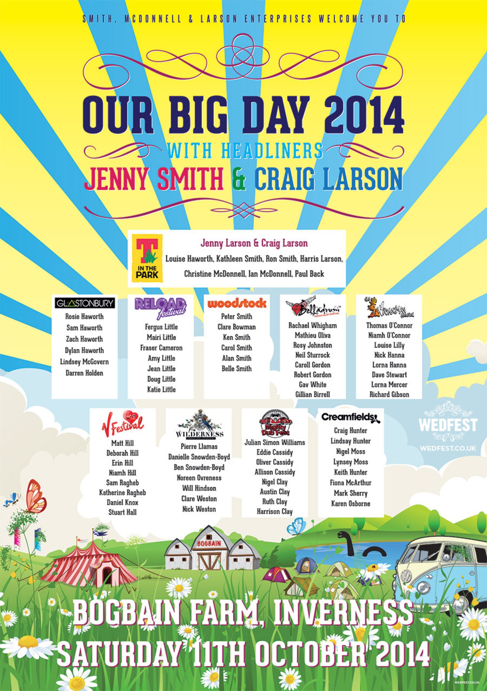 WEDFEST Festival Themed Wedding Table Plans | Etsy