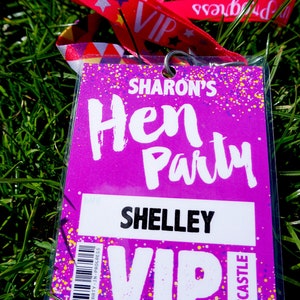 Personalised Festival Hen Do Party VIP Lanyard Passes ~ Hen Party VIP ...