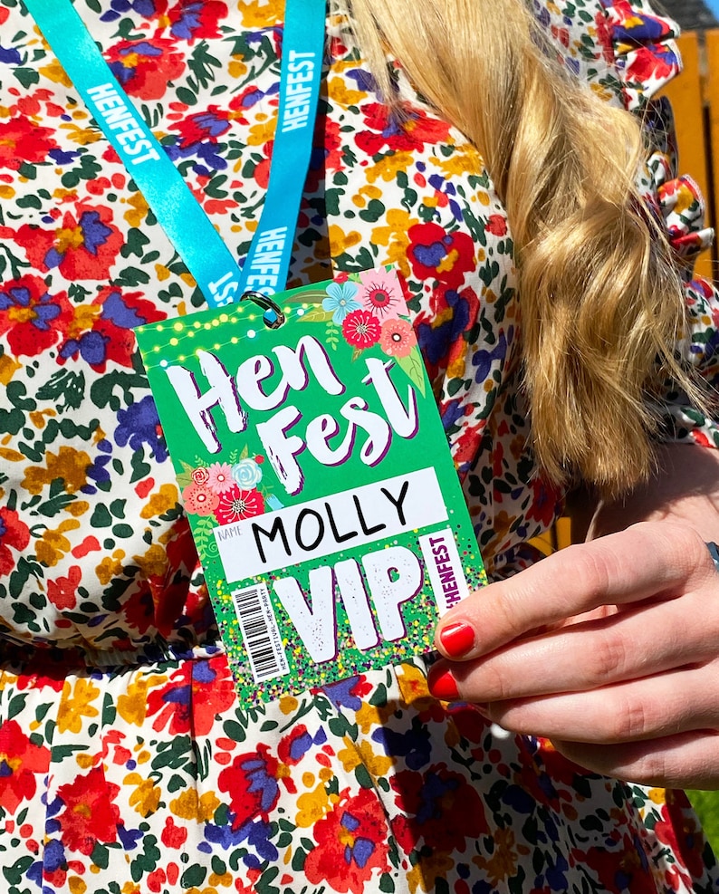HENFEST ® (green) VIP Festival Hen Party Lanyard Pass ~ Hen Party VIP ...