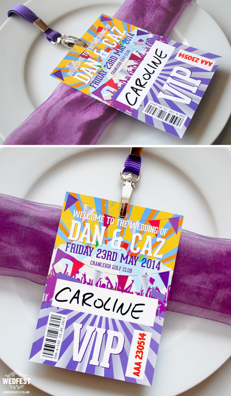 Festival Wedding VIP Programme Neck Lanyards samples - Etsy