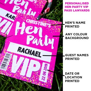 Personalised Hen Party VIP Pass Lanyards ~ Hen Do VIP Lanyards ~ Hen ...
