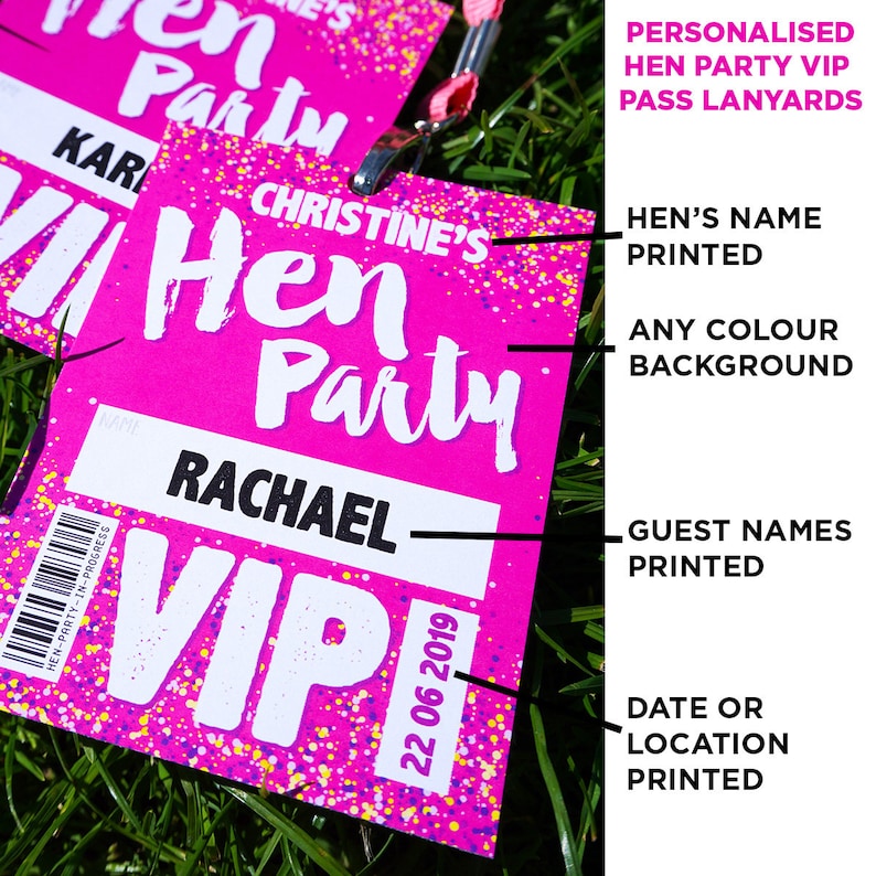 Personalised Hen Party VIP Pass Lanyards Hen Do VIP Lanyards - Etsy UK