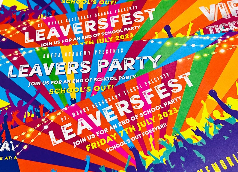 Leaversfest School Leavers Party Invite Tickets | School Leavers ...