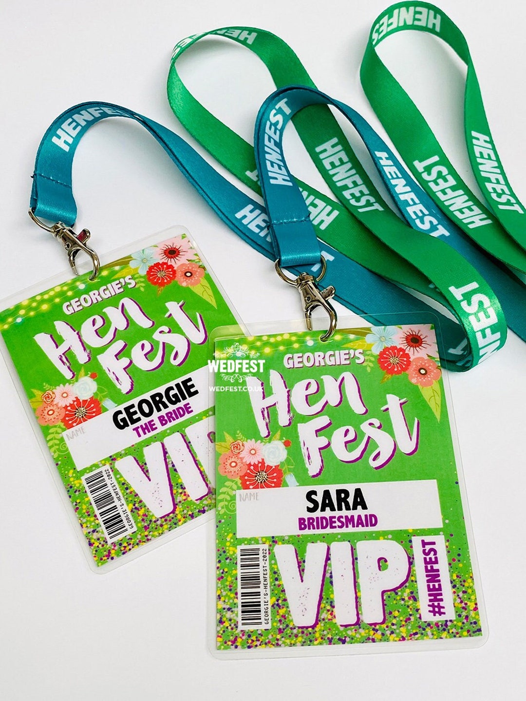 Personalised HENFEST ® Festival Hen Do Party VIP Lanyard Passes ~ Hen ...