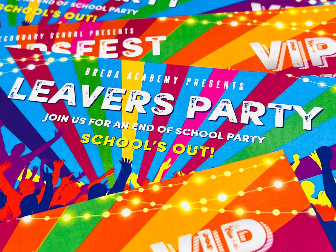 Leaversfest School Leavers Party Invite Tickets | School Leavers ...